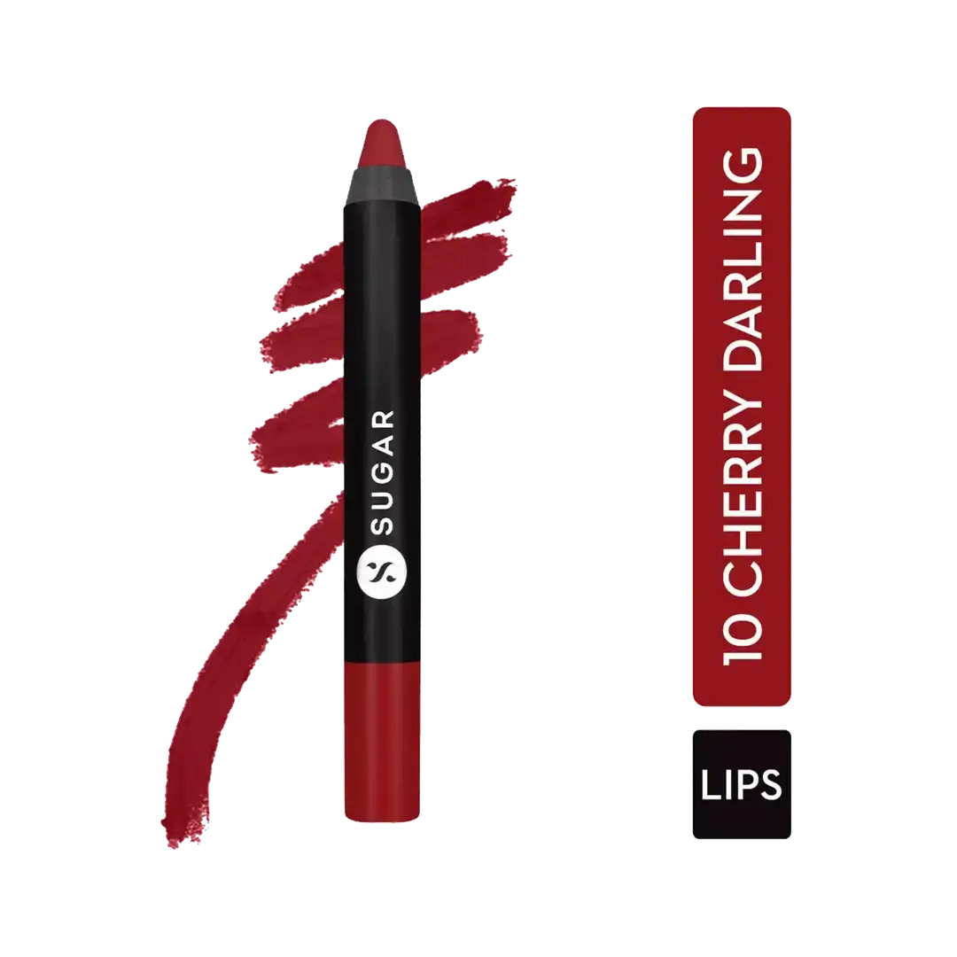 Buy SUGAR Cosmetics Matte As Hell Crayon Lipstick - 10 Cherry Darling ...